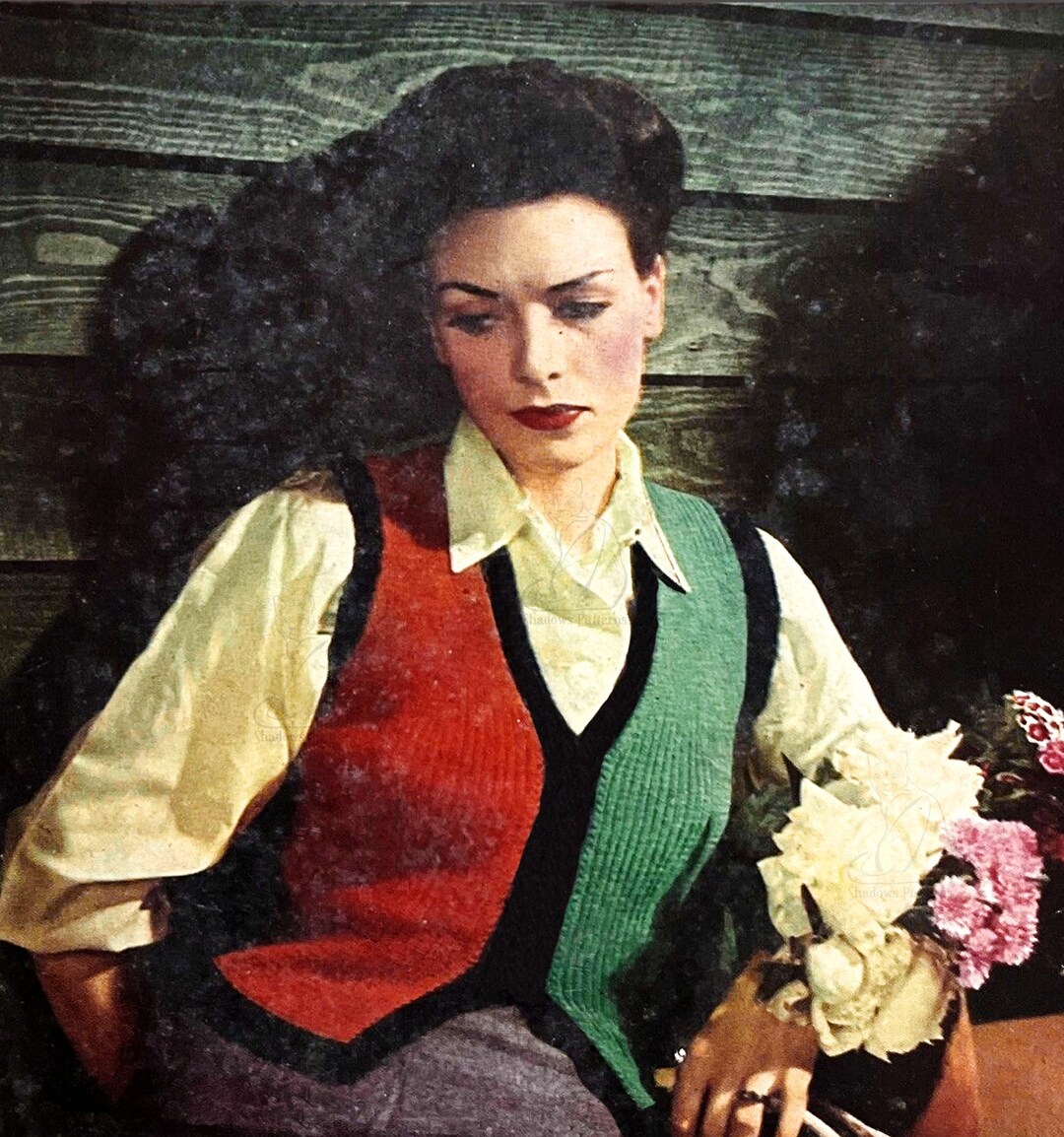 Ladies Smart Ribbed Waistcoat, Vintage Knitting Pattern, PDF, Digital Download - D533 - Etsy