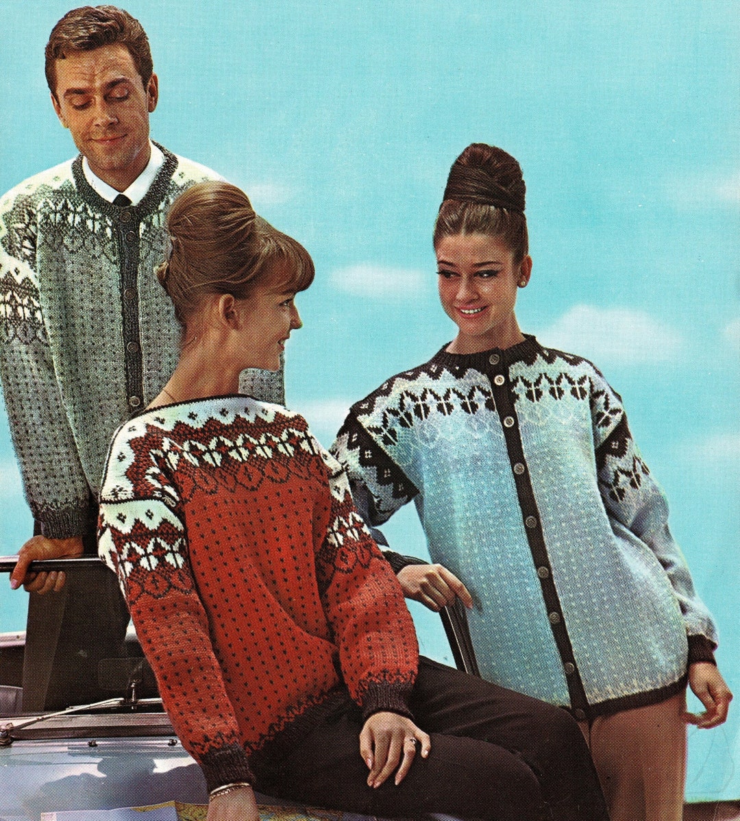 Ladies and Mens Traditional Nordic Fair Isle Jacket and Sweater ...
