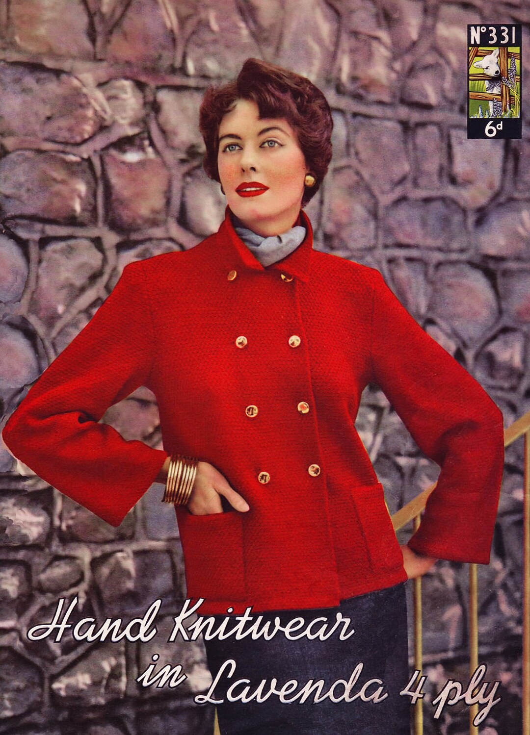 Ladies Fabulous Double-breasted Jacket, Vintage Knitting Pattern, PDF ...