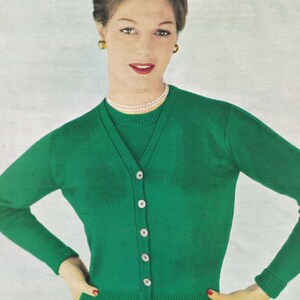 Ladies Classic Twin Set, Vintage Knitting Pattern, PDF, Digital ...