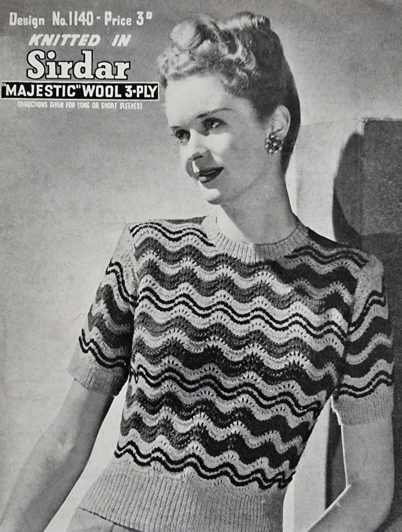 Ladies Pretty Feather and Fan Jumper With Long or Short Sleeves ...