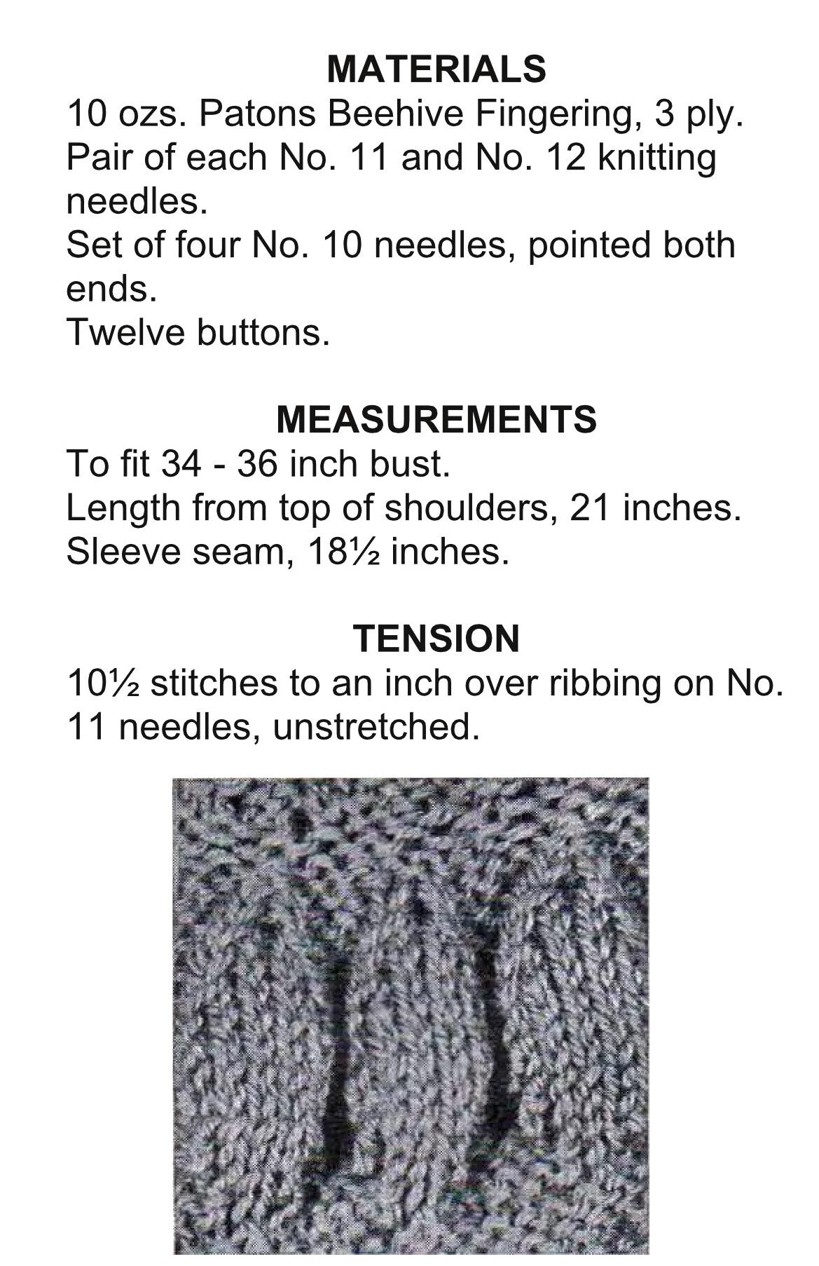 Ladies Stylish Ribbed Jacket With Bubble Stitch Yoke, Vintage Knitting ...