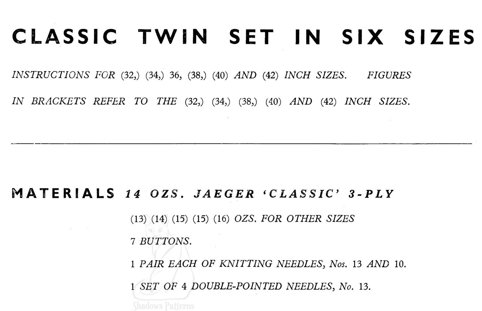 Ladies Classic Twin Set, Vintage Knitting Pattern, PDF, Digital ...