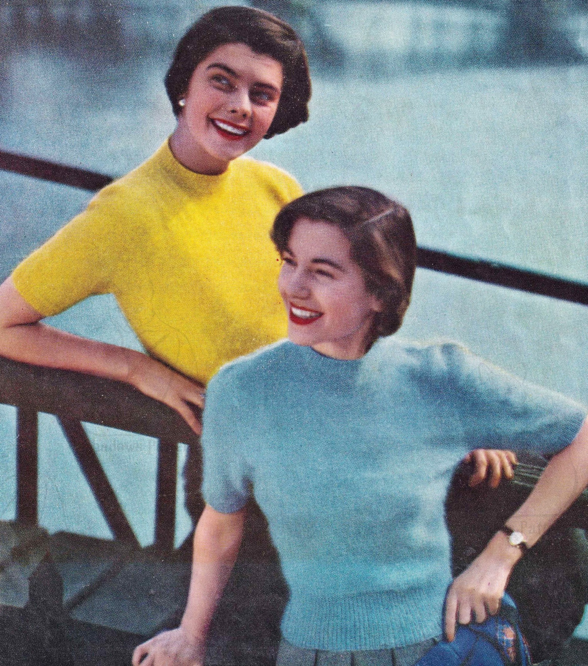 Ladies Classic Short Sleeve Angora Jumper, Vintage Knitting Pattern ...