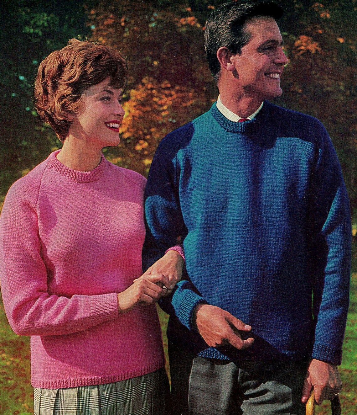 Ladies and Mens Classic Raglan Sweaters With Round Neck, Vintage ...