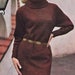 Ladies Stylish Raglan Sweater Dress With Roll Neck, Vintage Knitting ...