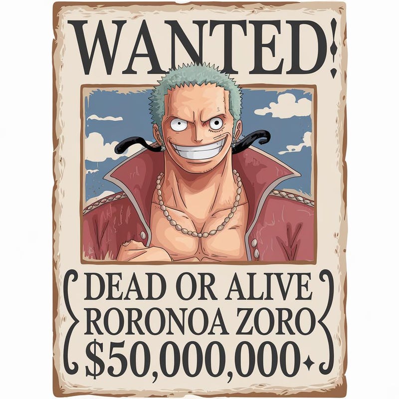 Zoro Bounty Poster - Etsy