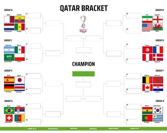 2022 World Cup Bracket 8.5x11 Size Letter Paper to - Etsy