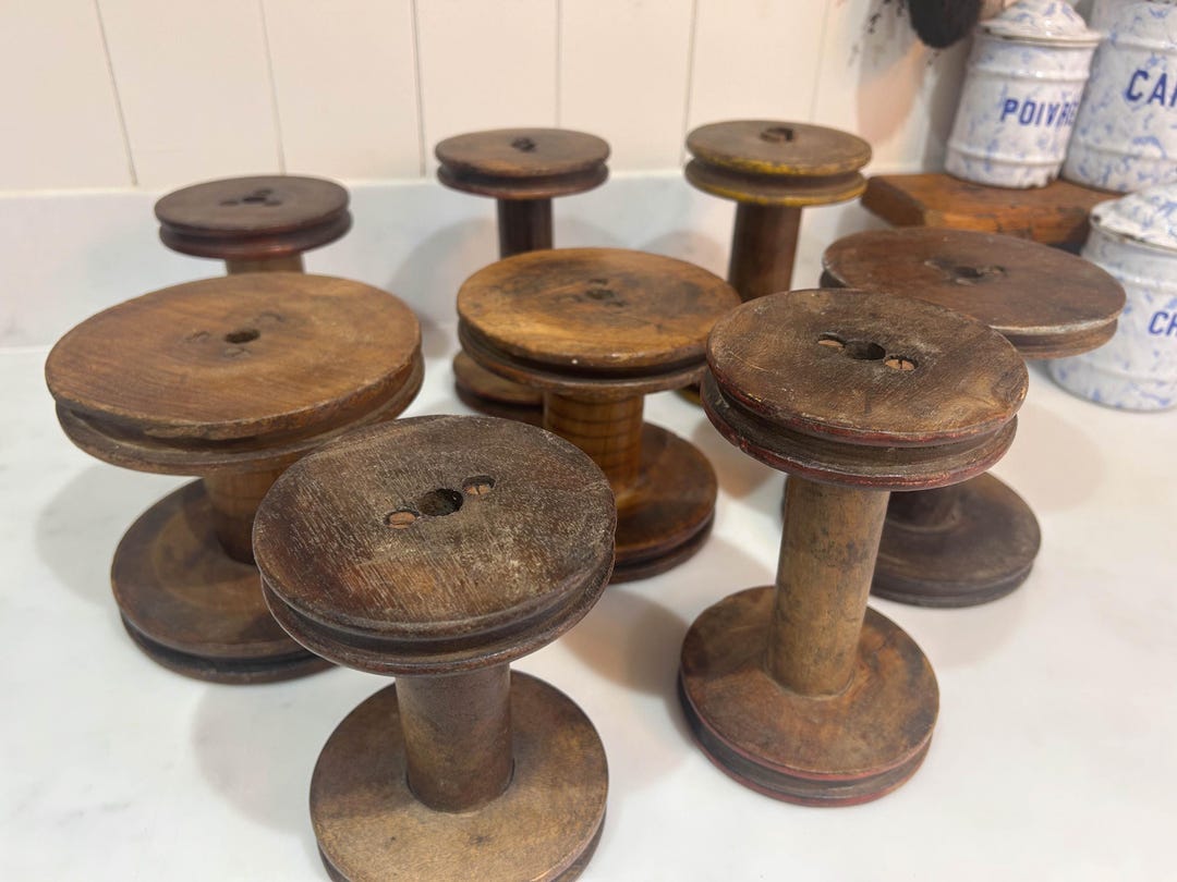 Large Wooden Indian Wooden Textile Bobbins / Industrial Spools - Etsy