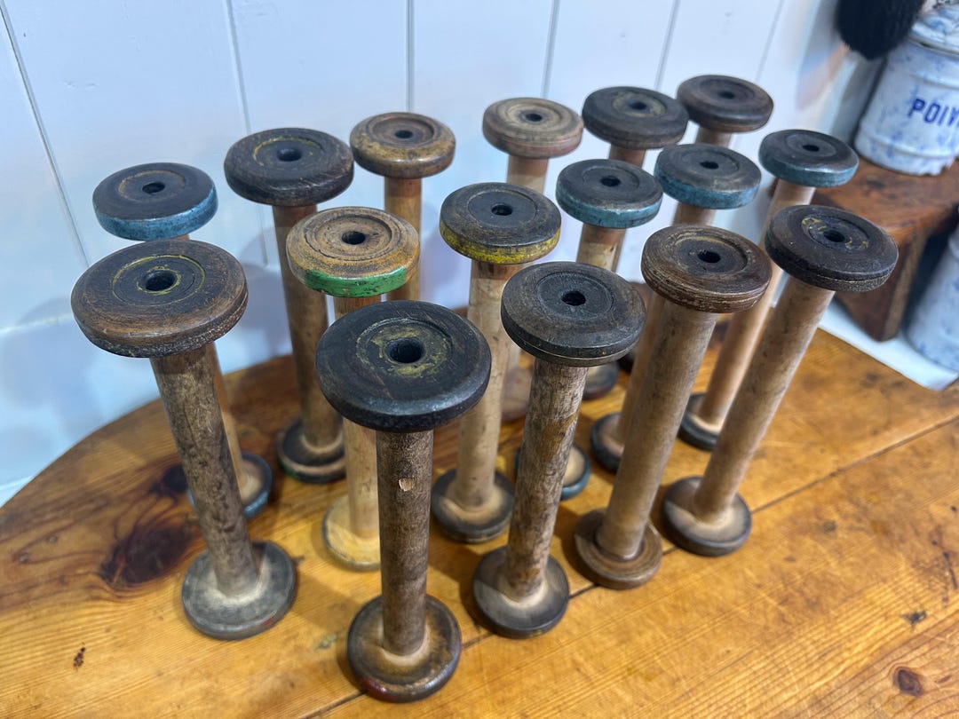 Vintage Wooden Textile Factory Bobbins / Industrial Spools - Etsy