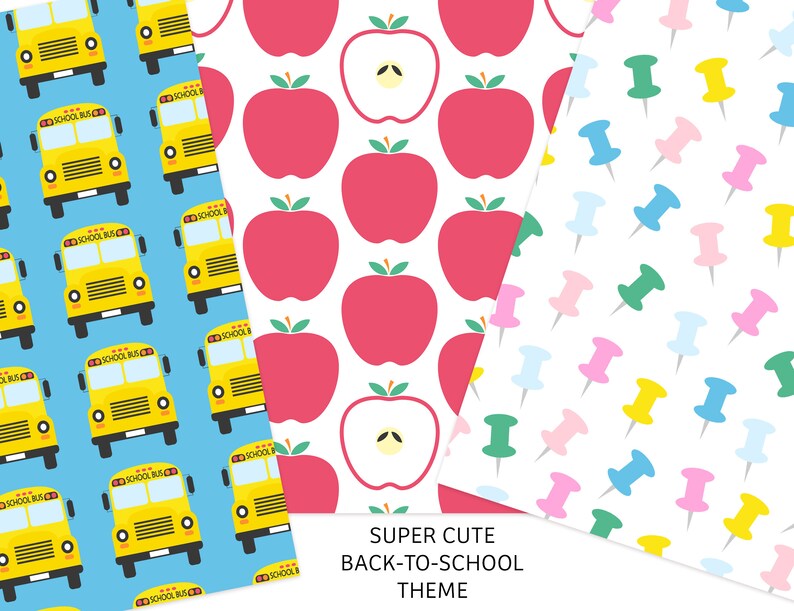 Back to School Digital Paper Digital Scrapbook Paper - Etsy
