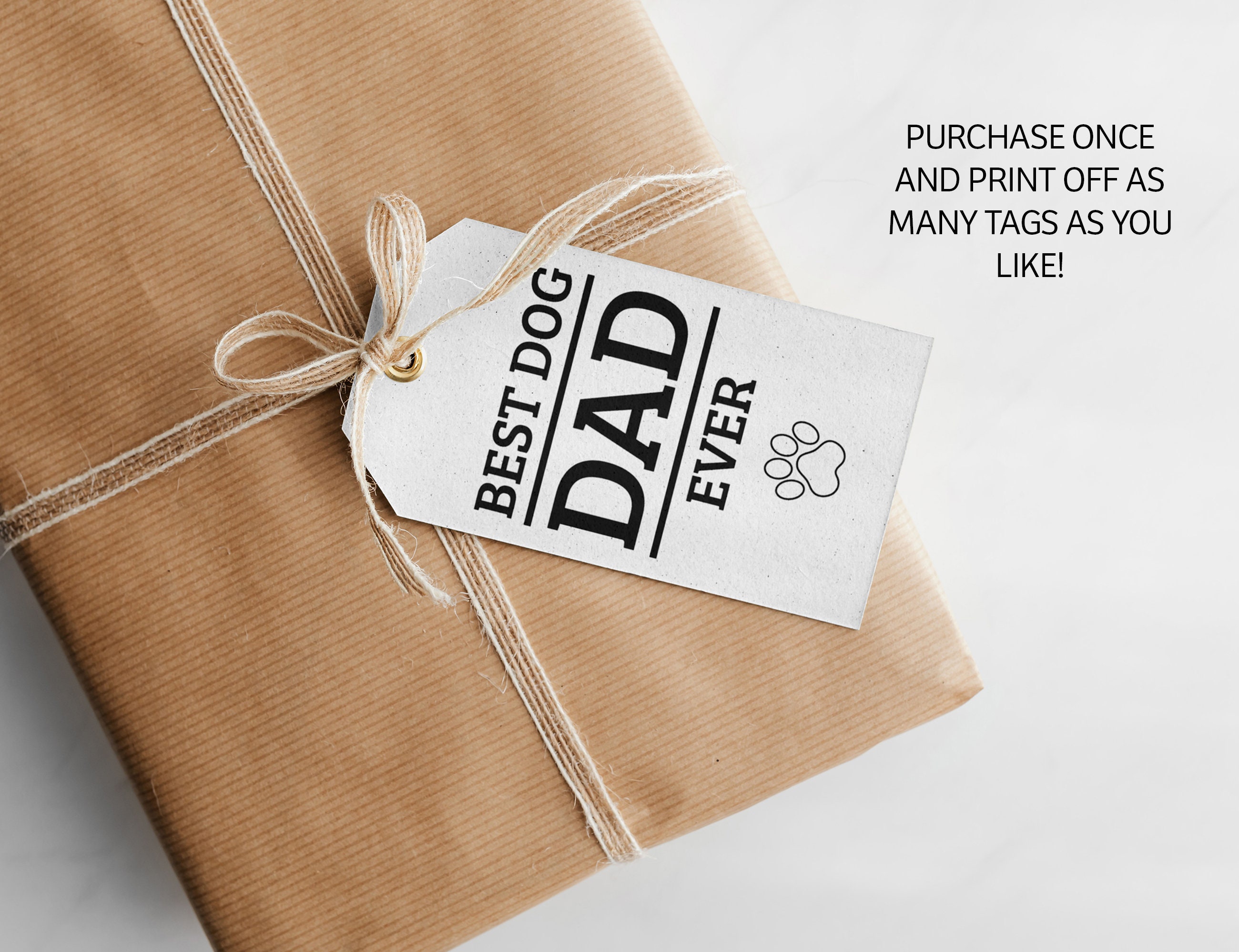 Printable Father's Day Tags Dog Dad Gift Dad Gift Tags for Dad PDF ...