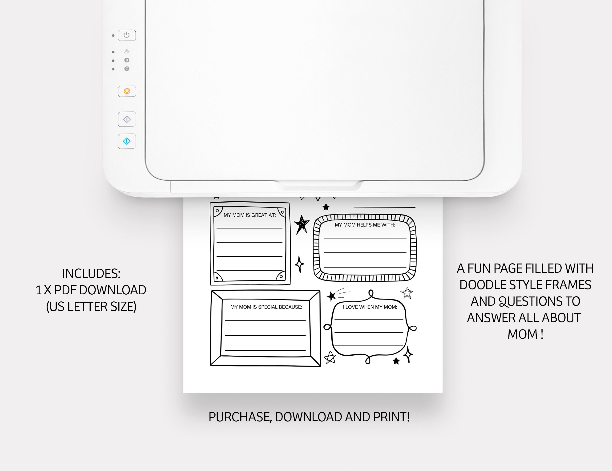 Mother's Day Printable Printable Gift Fill in the Blank Gift From Kids ...