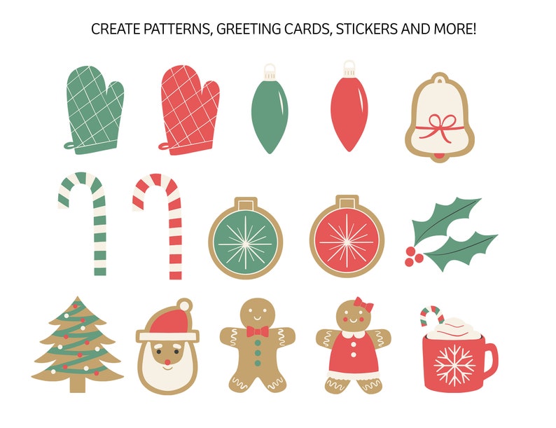 Christmas Baking Clipart Bundle Christmas Cookies Seamless Repeat ...