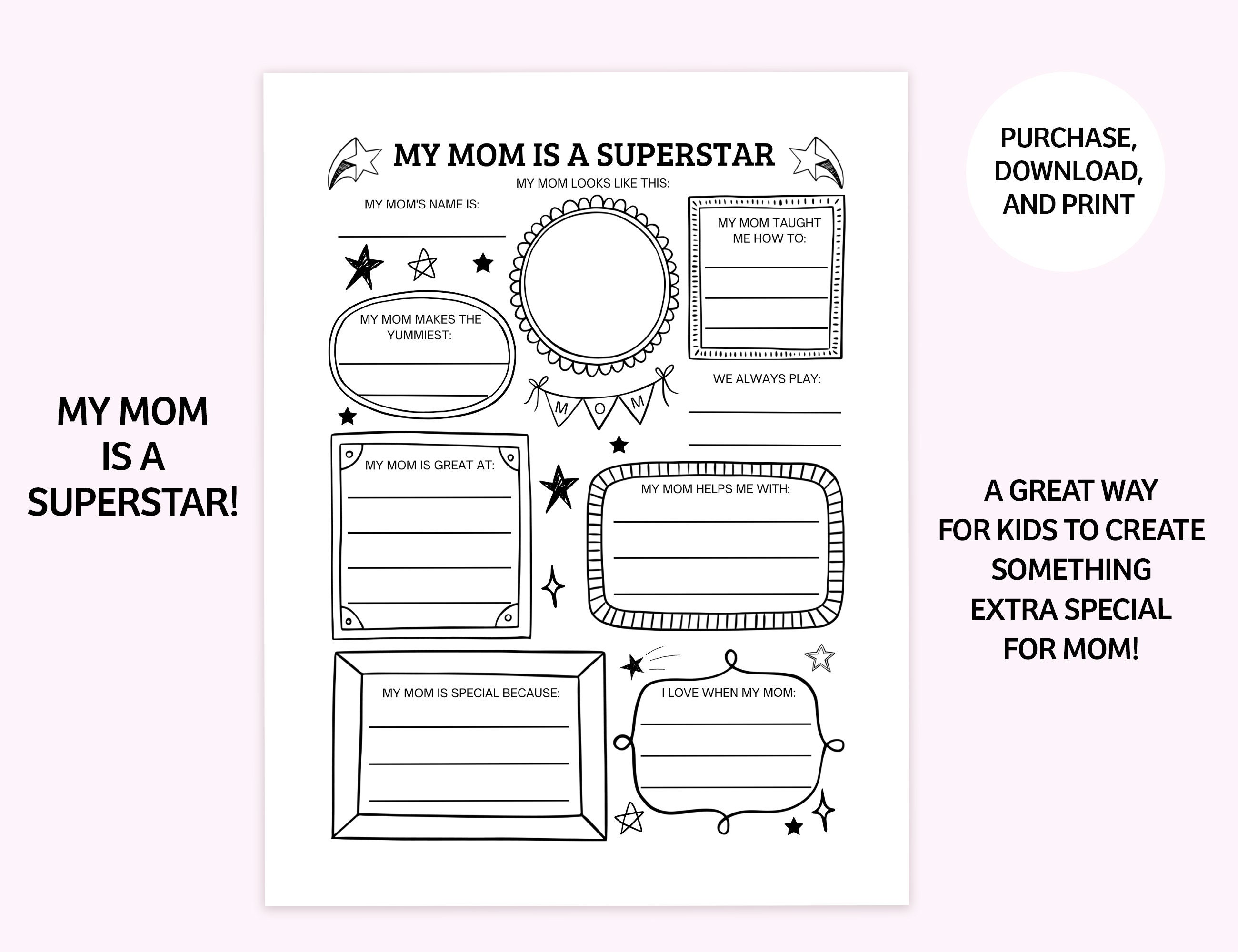Mother's Day Printable Printable Gift Fill in the Blank Gift From Kids ...