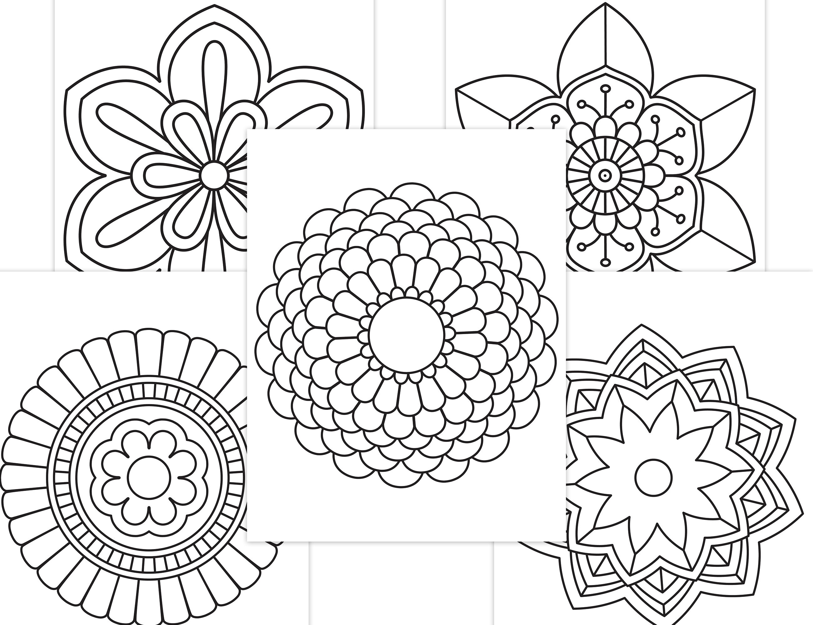 Easy Mandala Coloring Pages for Kids Mandalas Art for - Etsy Australia