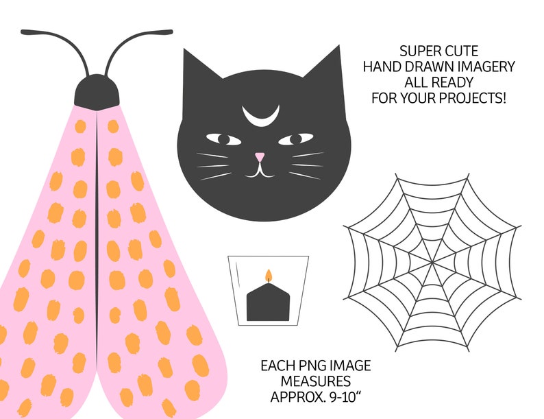 Cute Halloween Clipart Set Commercial Use Magical Halloween Clipart ...