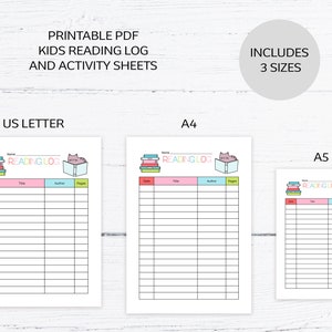 Kids Reading Log | Printable Activity Sheets | Kids Bookmarks | Reading ...