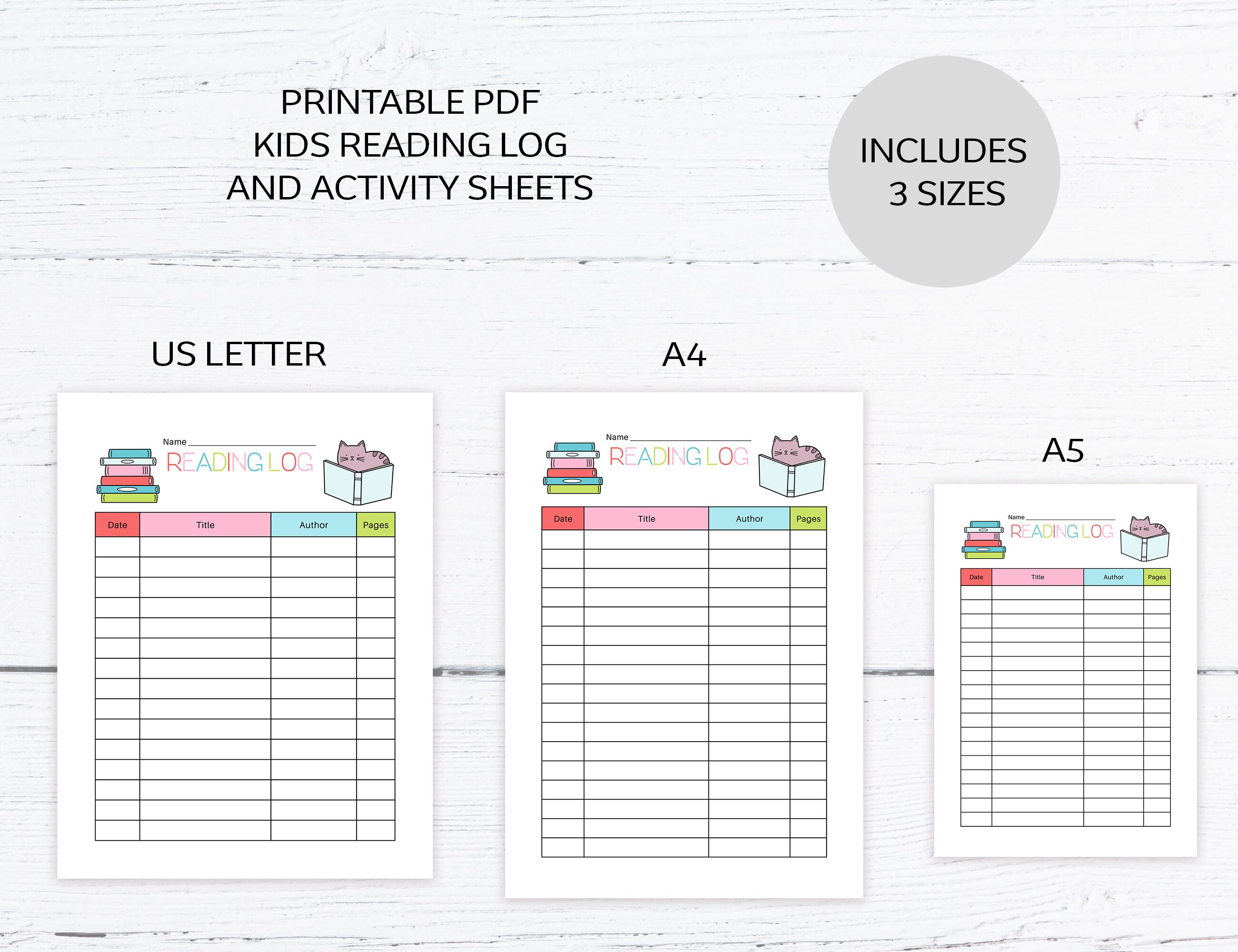 Kids Reading Log | Printable Activity Sheets | Kids Bookmarks | Reading ...