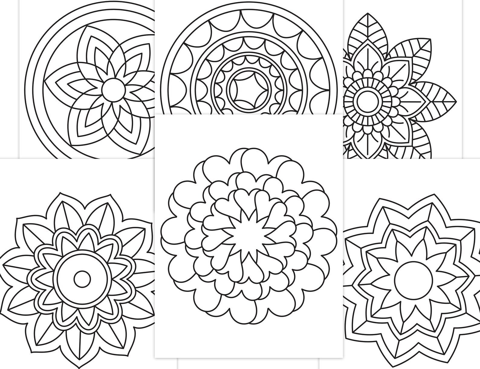 Easy Mandala Coloring Pages for Kids Mandalas Art for Beginners Flower ...