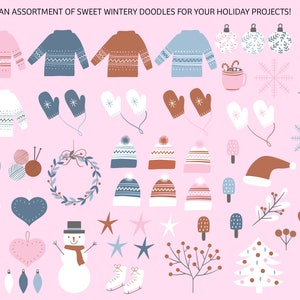 Winter Clipart Set | Sweater Weather Clipart | Winter Doodles | Xmas ...