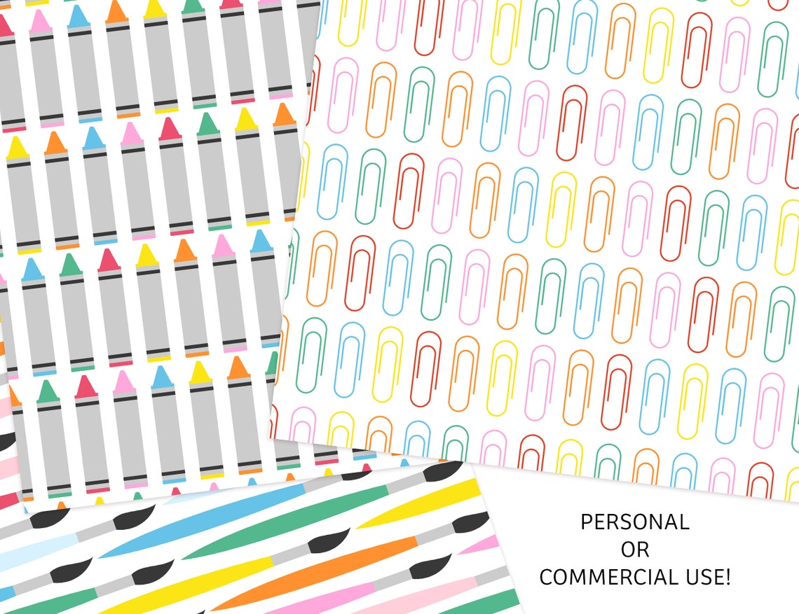 Back to School Digital Paper Digital Scrapbook Paper - Etsy