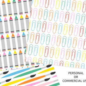Back to School Digital Paper | Digital Scrapbook Paper | Digital Paper ...