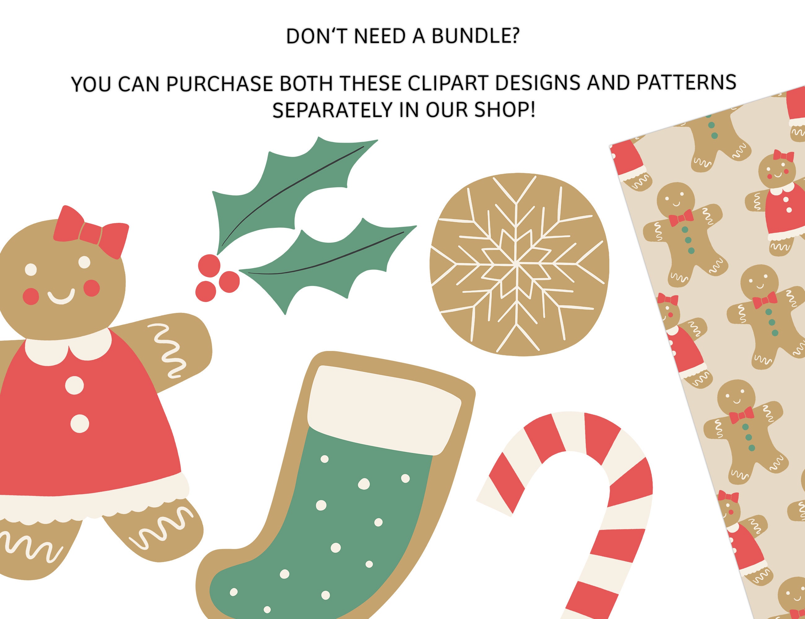 Christmas Baking Clipart Bundle Christmas Cookies Seamless Repeat ...