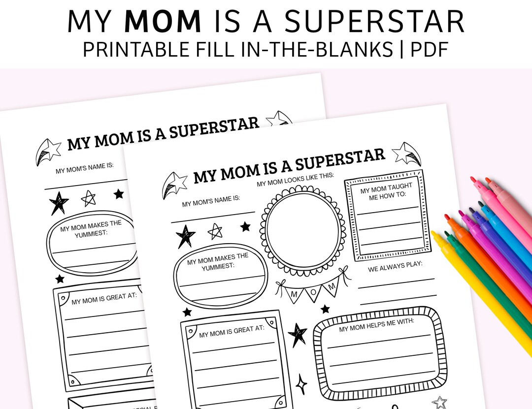 Mother's Day Printable Printable Gift Fill in the Blank Gift From Kids ...