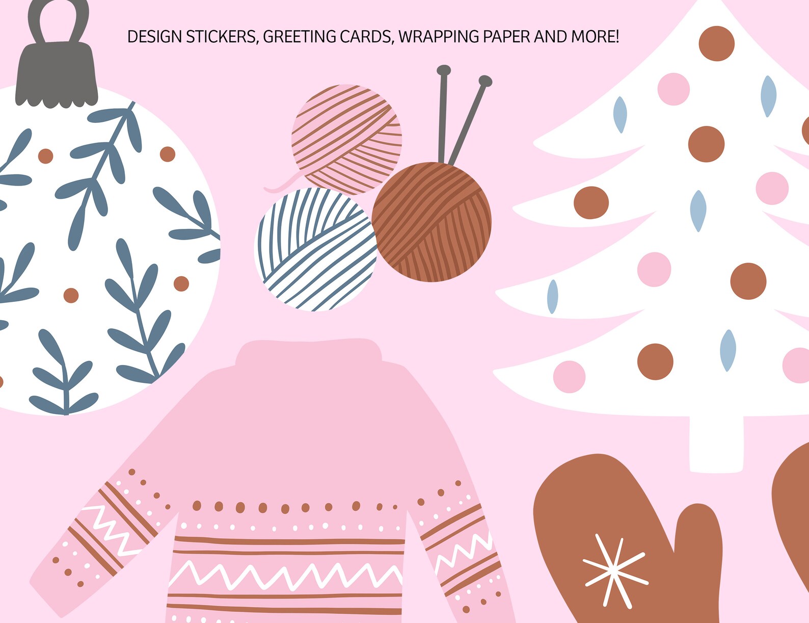 Winter Clipart Set Sweater Weather Clipart Winter Doodles Xmas Clipart ...