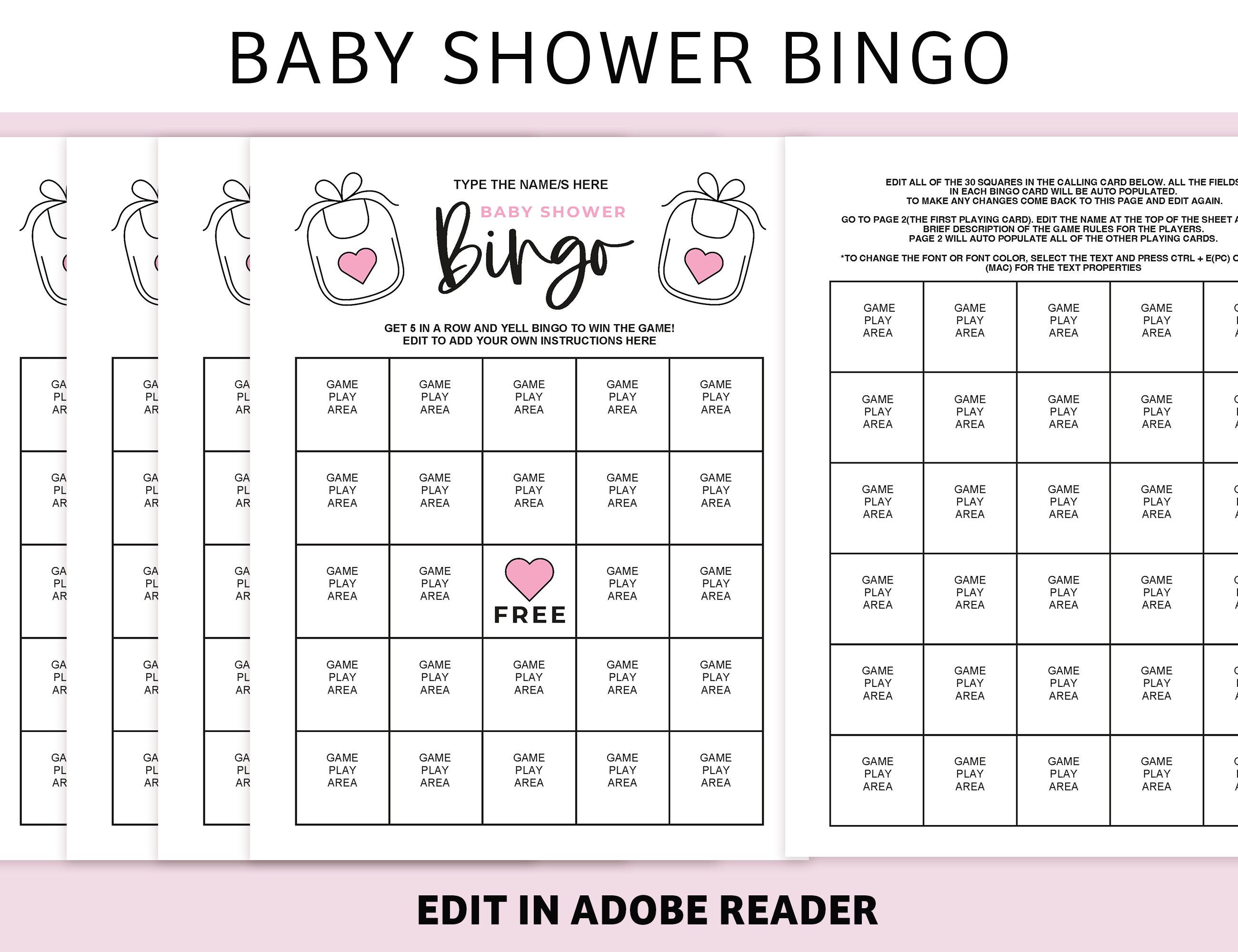Free Baby Shower Games Bingo