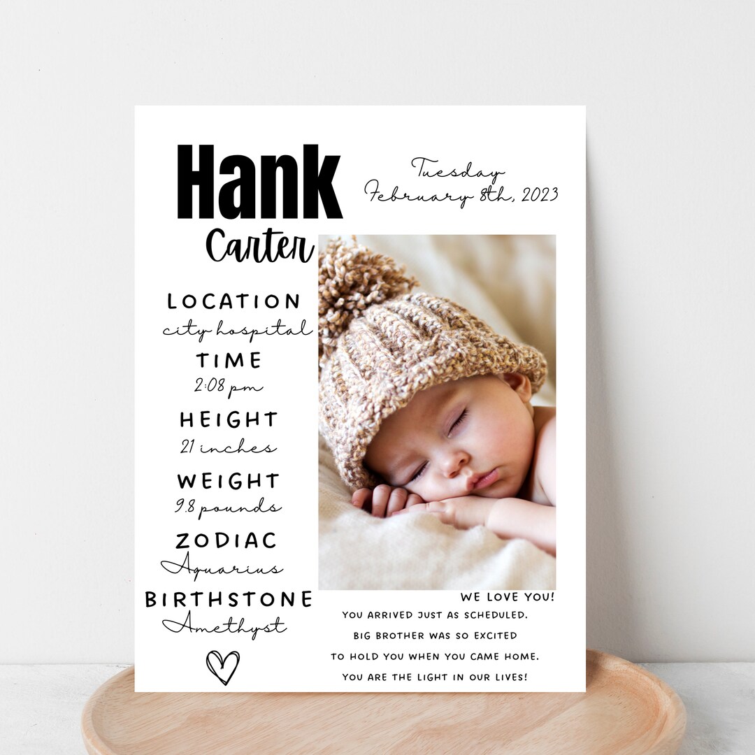 Birthday Stat Sign, Birth Hospital Signs, Birth Announcement Stat Board ...