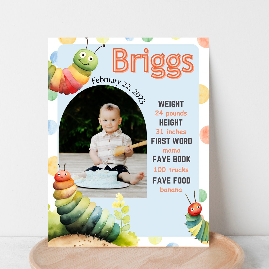 Caterpillar Milestone Birthday Poster, Caterpillar Birthday Signs ...