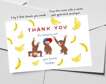 Curious George Thank You Notes - Etsy