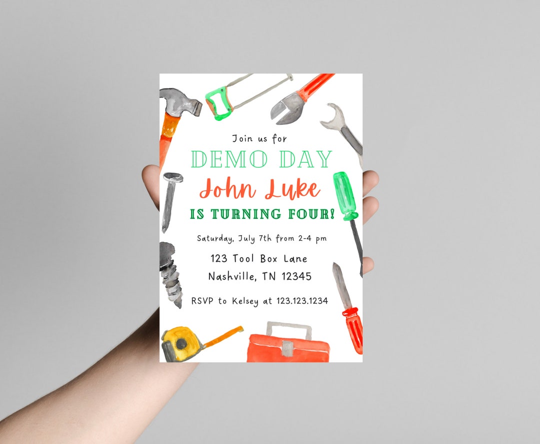 Handyman Tools Birthday Invitation Instant Download Boy - Etsy