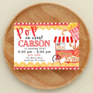 Popcorn Birthday Invitation. Poppin Birthday Invite. Instant Download ...