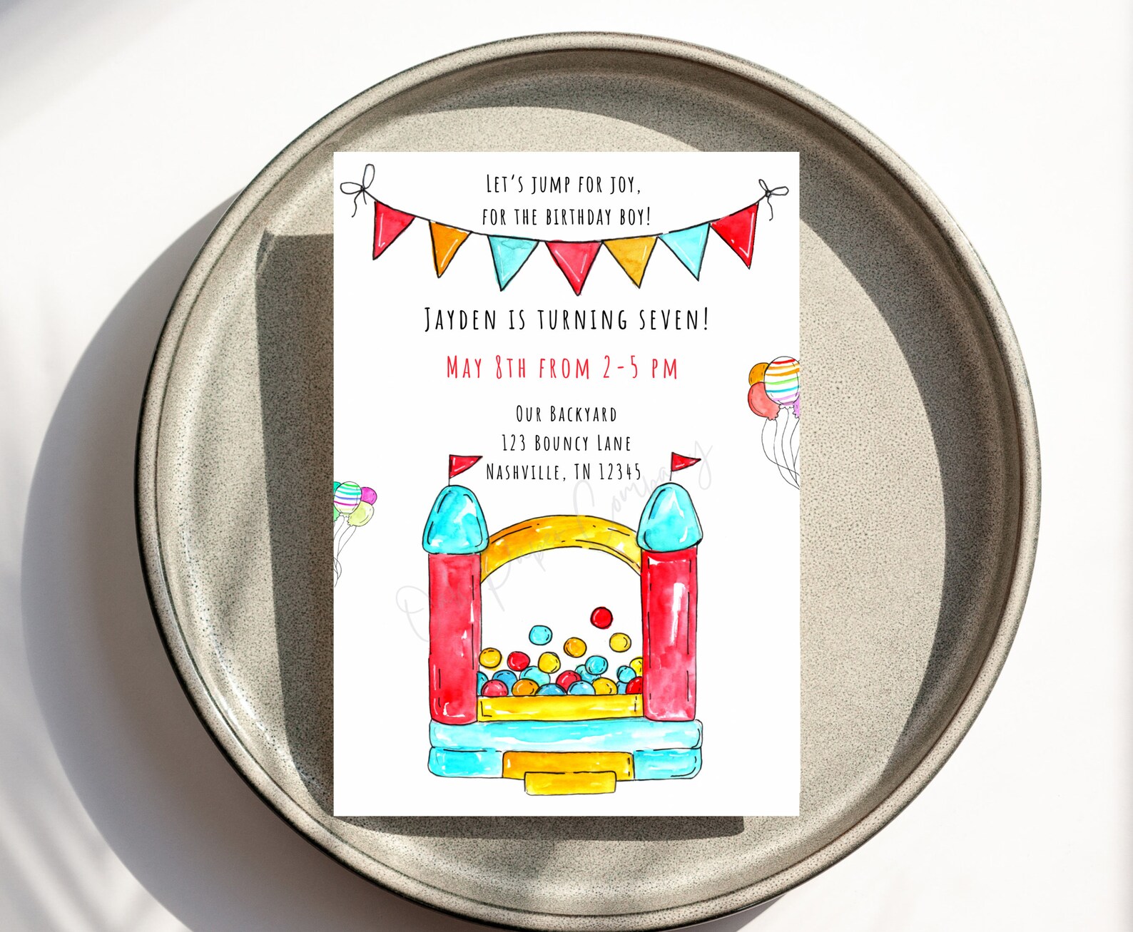 Bouncy House Birthday Invitation: Trampoline Party Invites - Etsy