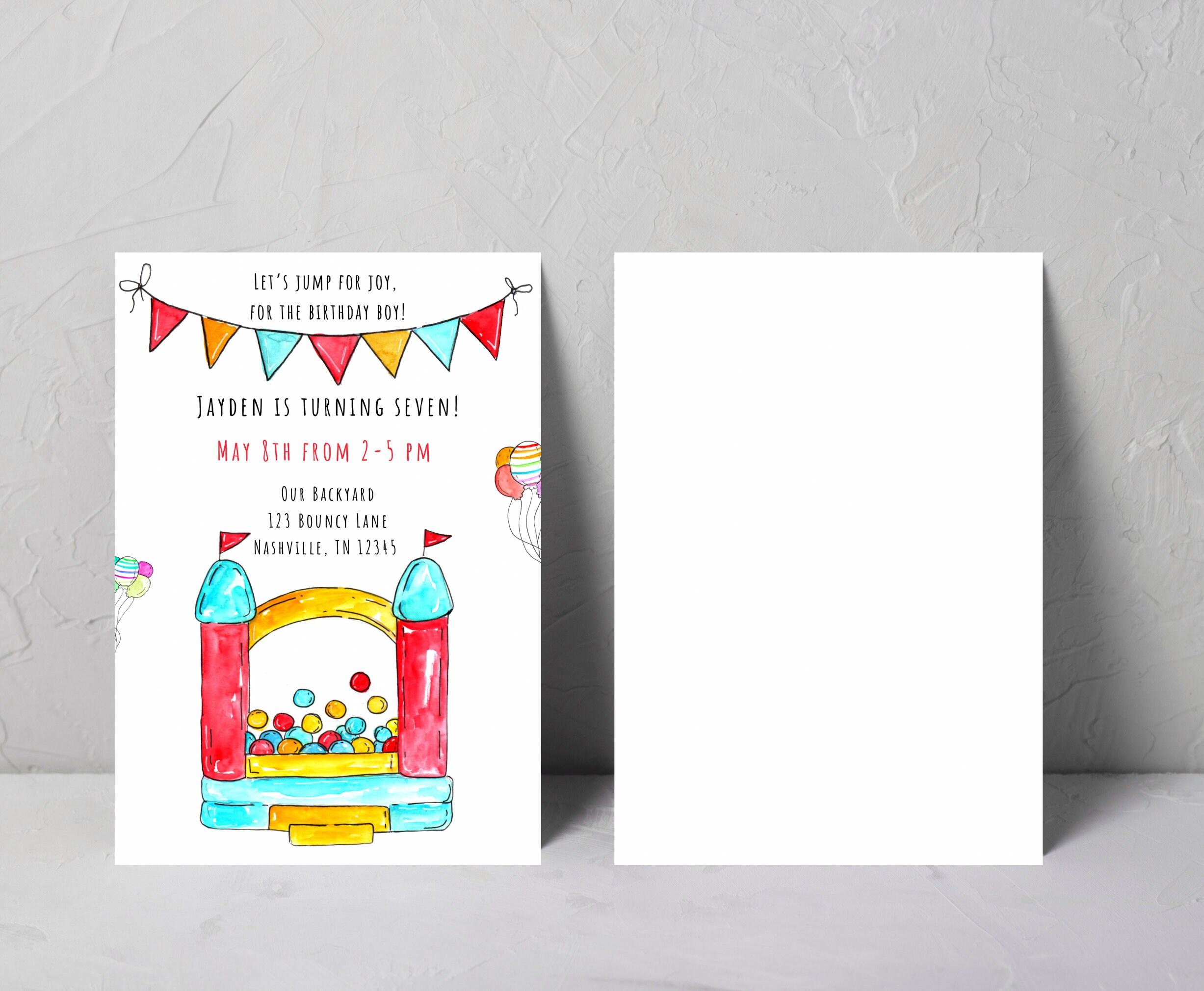 Bouncy House Birthday Invitation: Trampoline Party Invites - Etsy