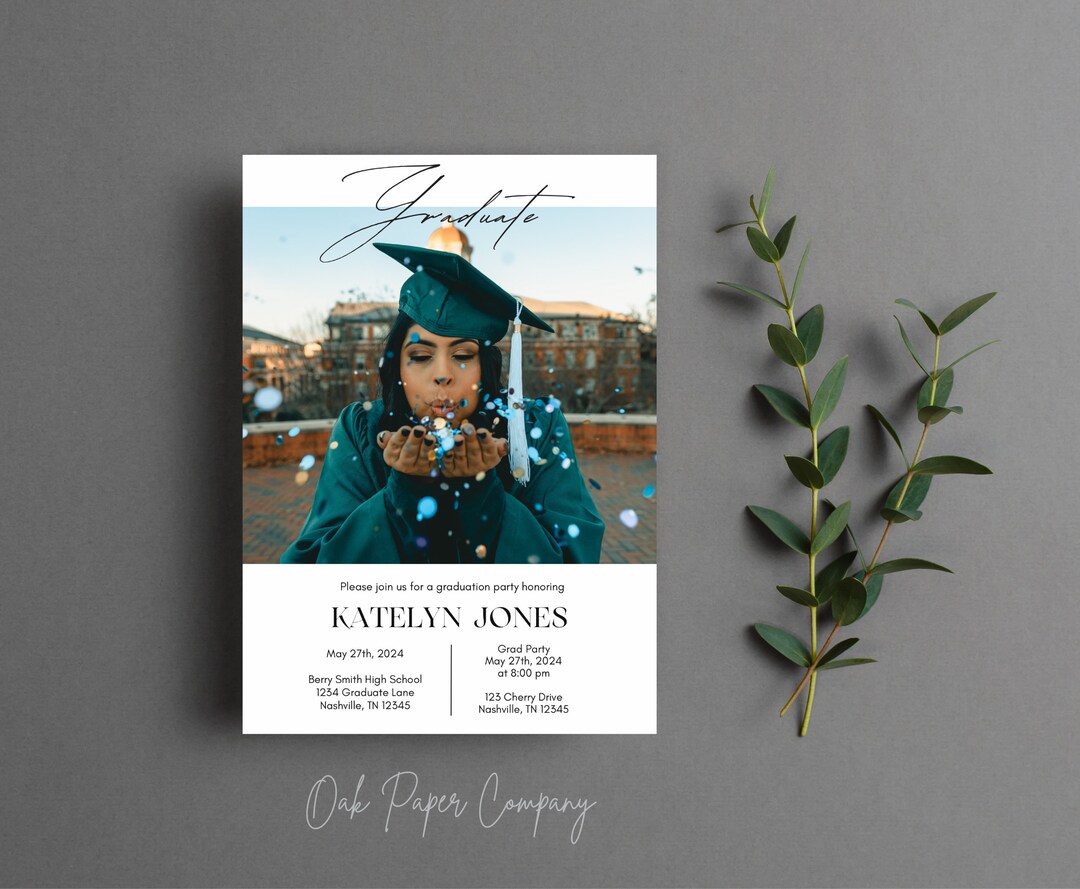 Graduation Digital Invitation, Graduate Instant Download, Graduation ...