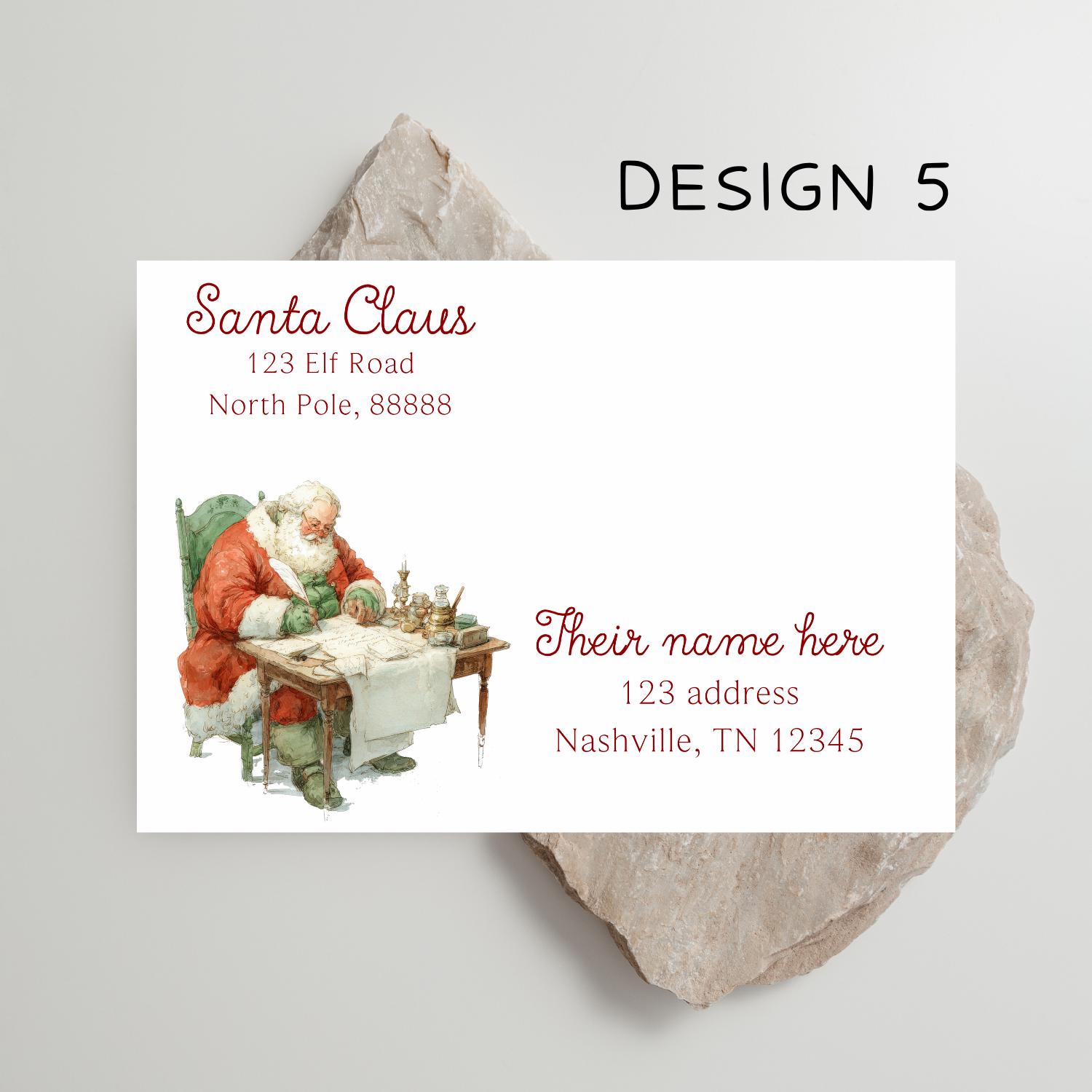 Classic Santa Addressed Christmas Envelopes, Address Printed Envelopes ...