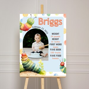 Caterpillar Milestone Birthday Poster, Caterpillar Birthday Signs ...