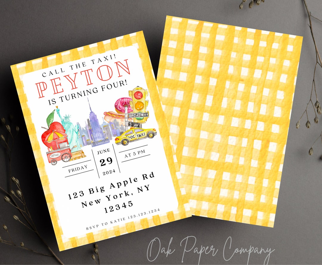 New York City Birthday Invitation: Big Apple Invite (digital Download ...