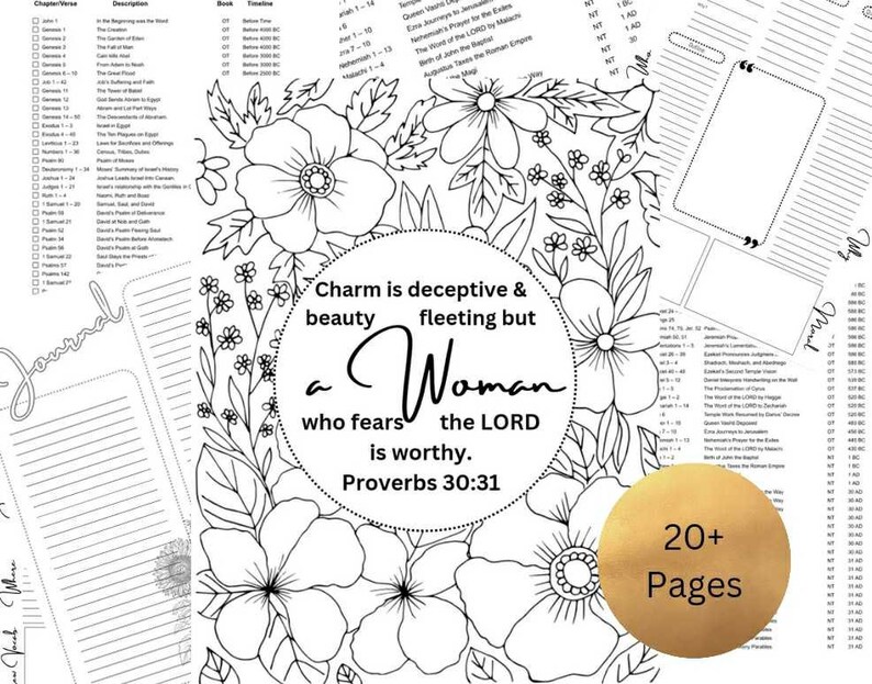Old & New Testament Chronological BIBLE JOURNAL STUDY Guide Plan - Etsy