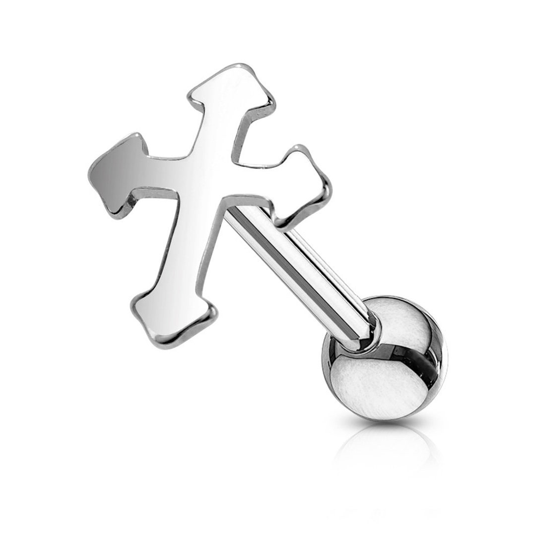 Steel Helix Piercing With Cross - Etsy