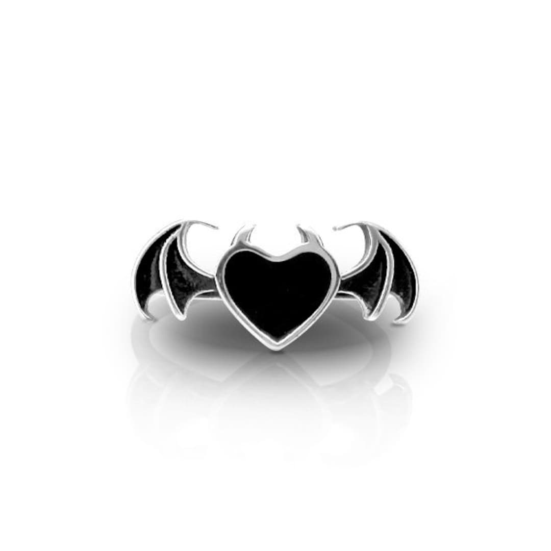 Devil Ring With A Heart in Stainless Steel - Etsy