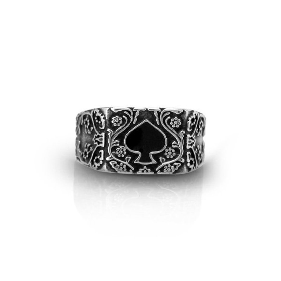 Stainless Steel Ace of Spades Ring - Etsy