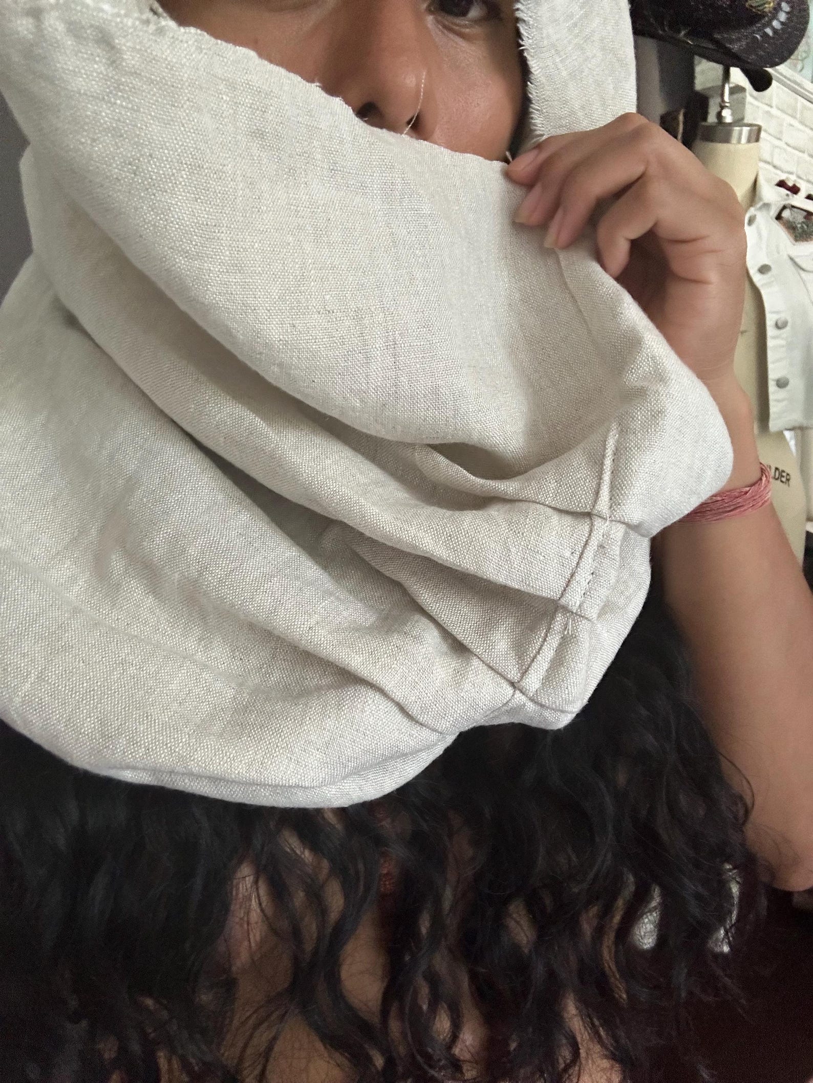 100% Linen Hood Scarf • Burning Man • Festival • Desert • Sustainable ...