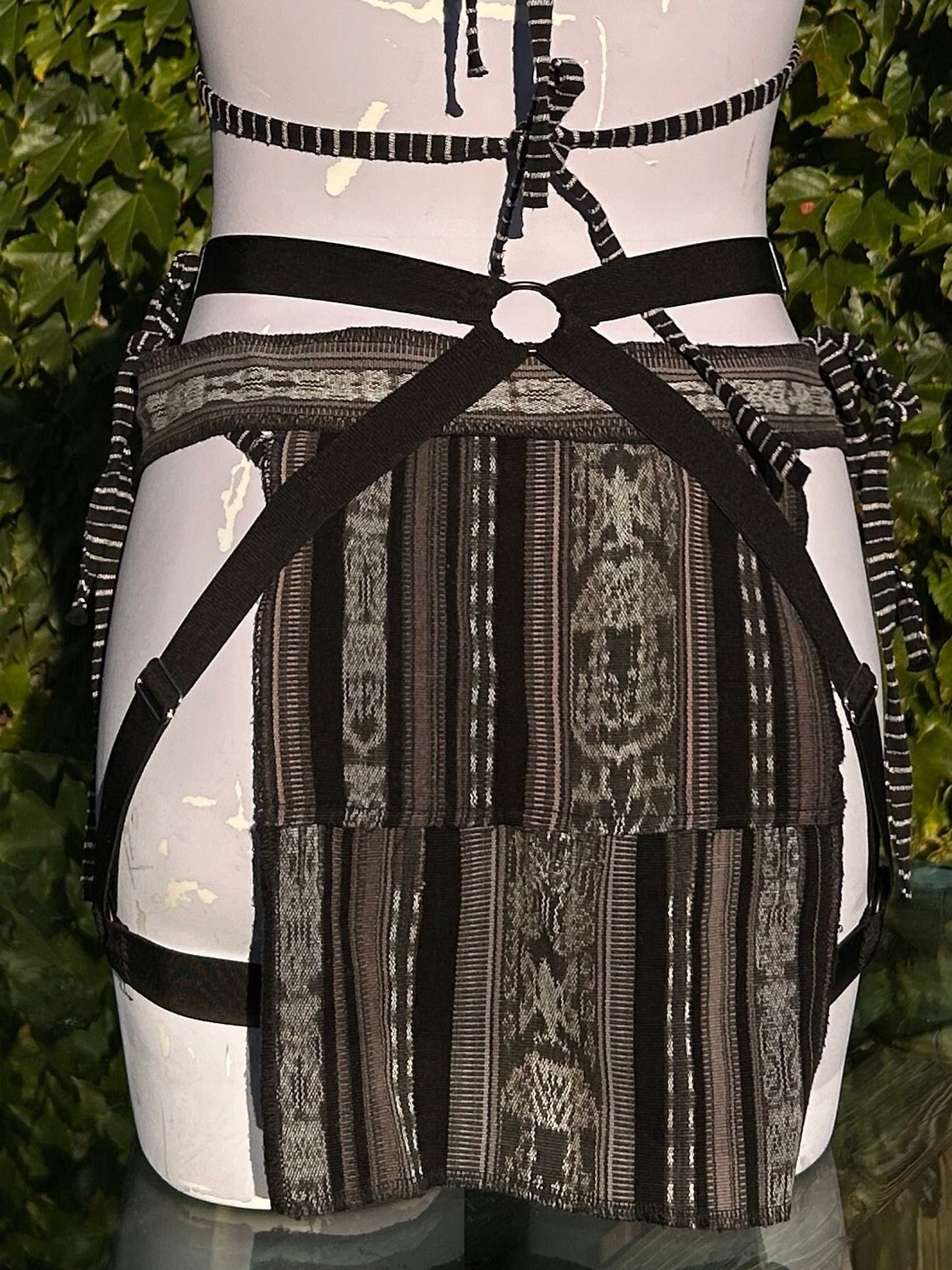 Premium Black Elastic Cage Leg Harness Rave Festival Roleplay Goth ...