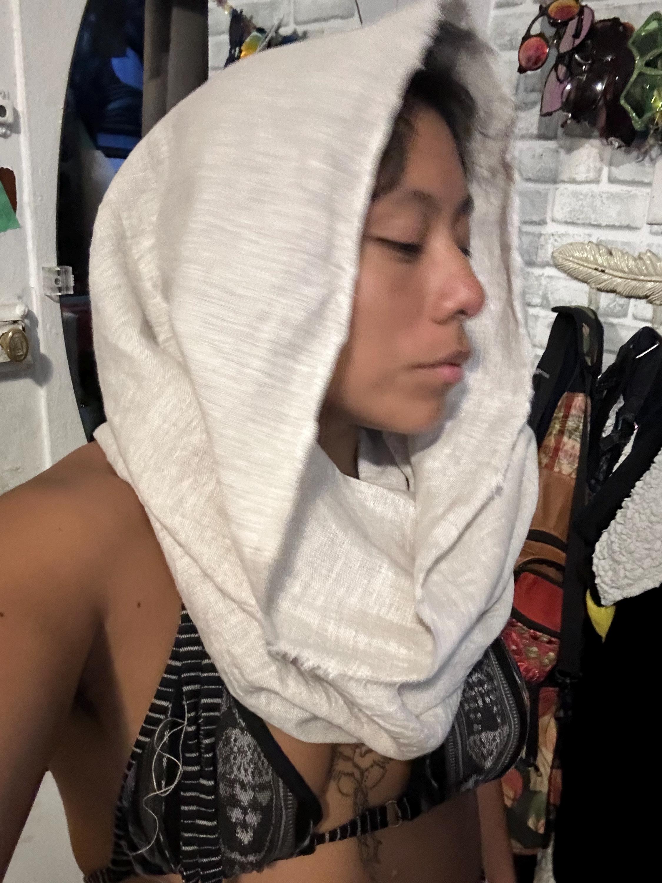 100% Linen Hood Scarf • Burning Man • Festival • Desert • Sustainable ...