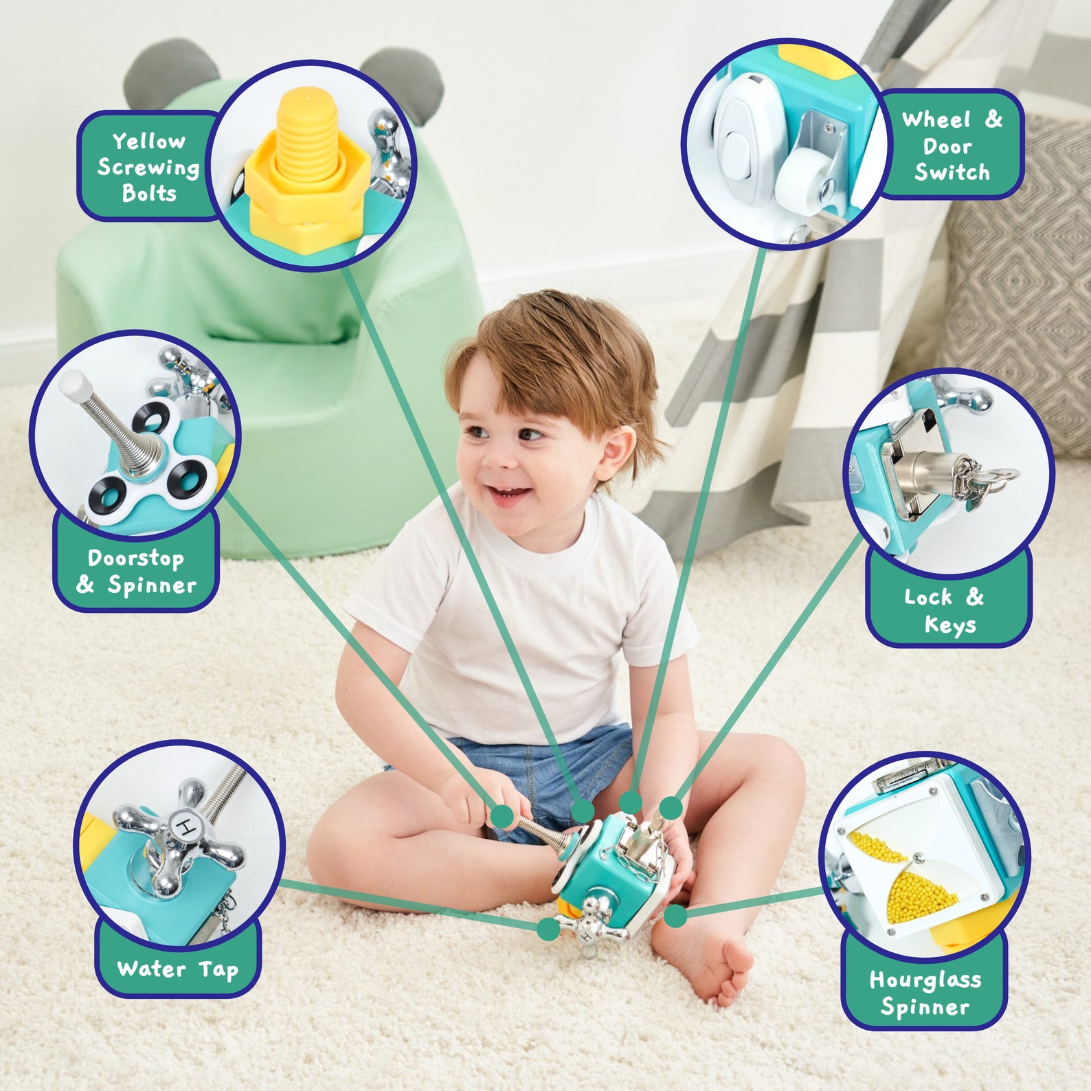 Jumble Dream Wooden Sensory Activity Cube Toy Handmade - Etsy